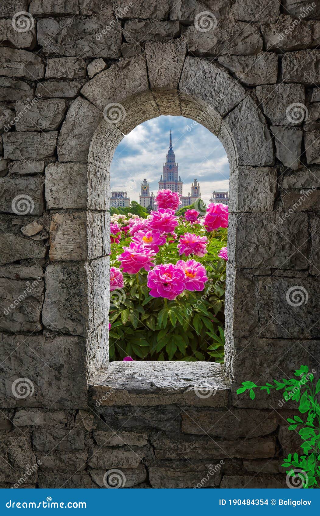 Stone war tower window stock photo. Image of facade - 190484354