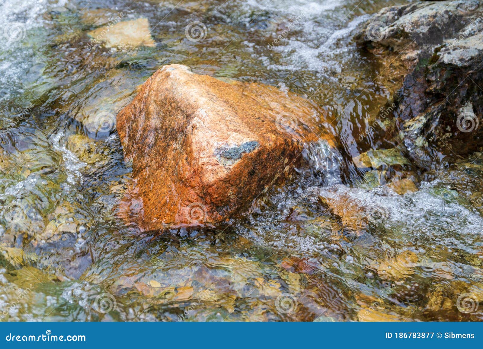 Stone Washed by Water in a Fast Flowing River Stock Image - Image of ...