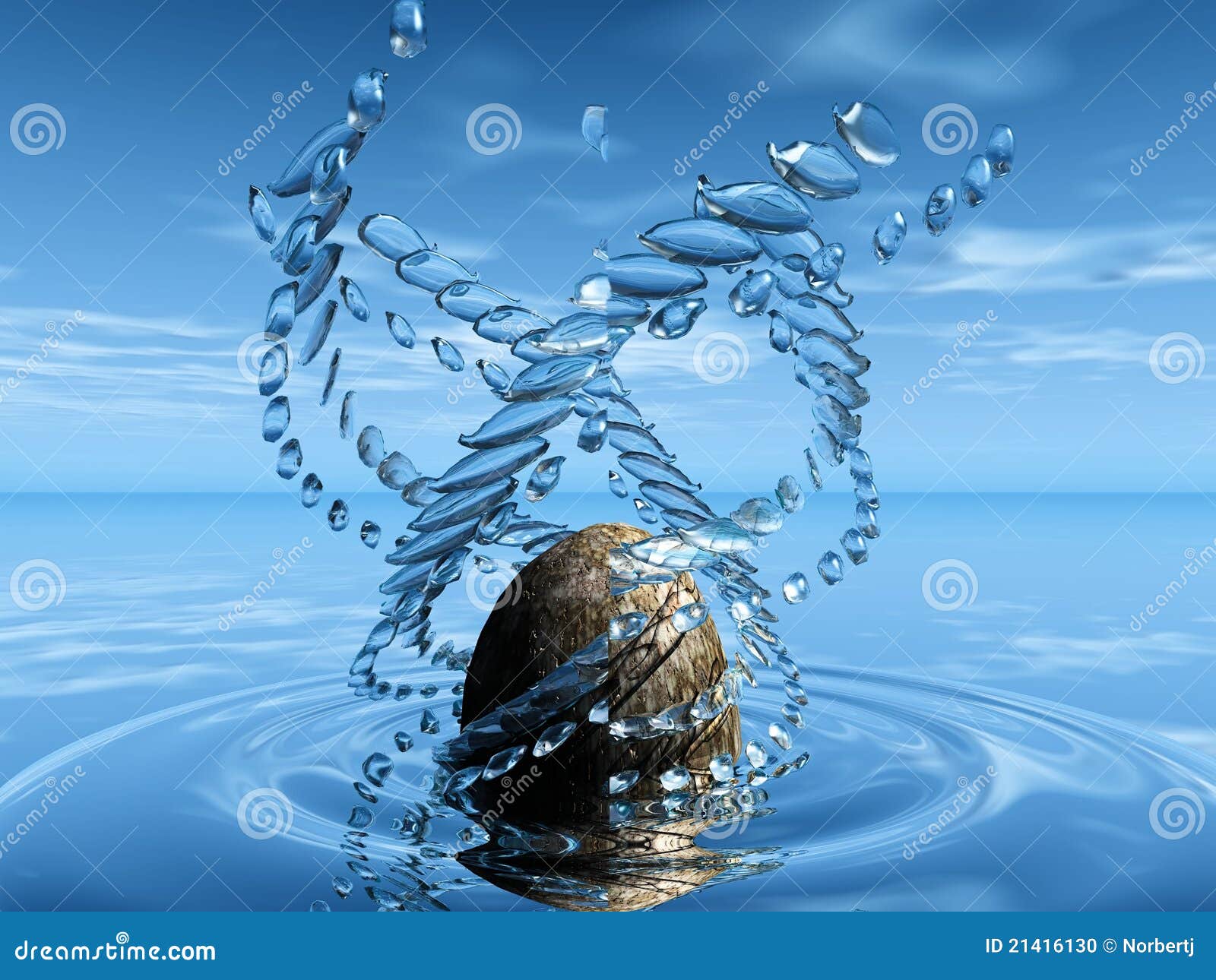 Stone in water stock illustration. Illustration of harmony - 21416130