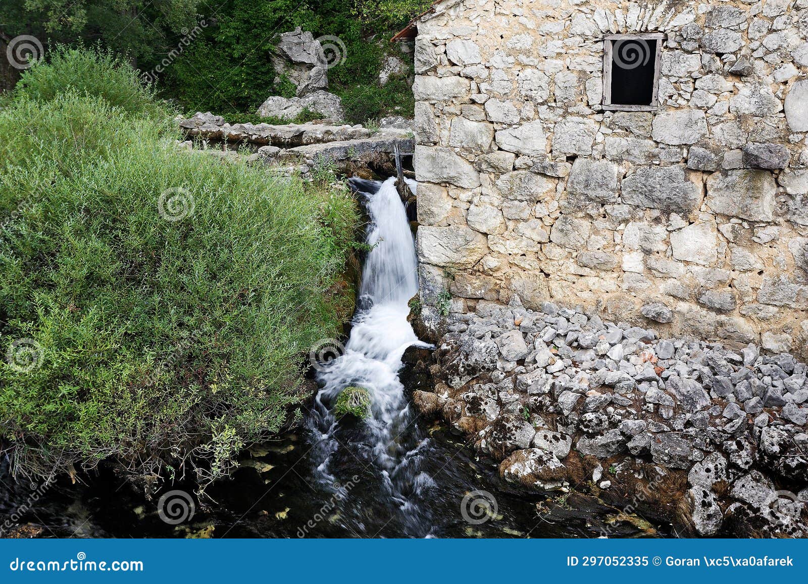 Stone Watermill on the Krupa River Stock Image - Image of vegetation ...