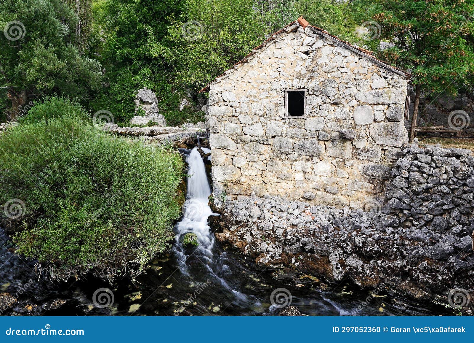 Stone Watermill on the Krupa River Stock Photo - Image of mediterranean ...