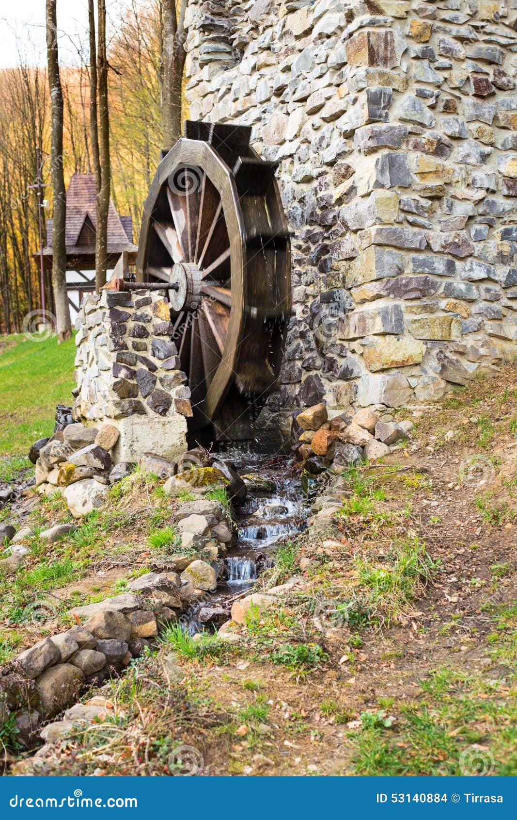 Stone watermill stock photo. Image of green, structure - 53140884