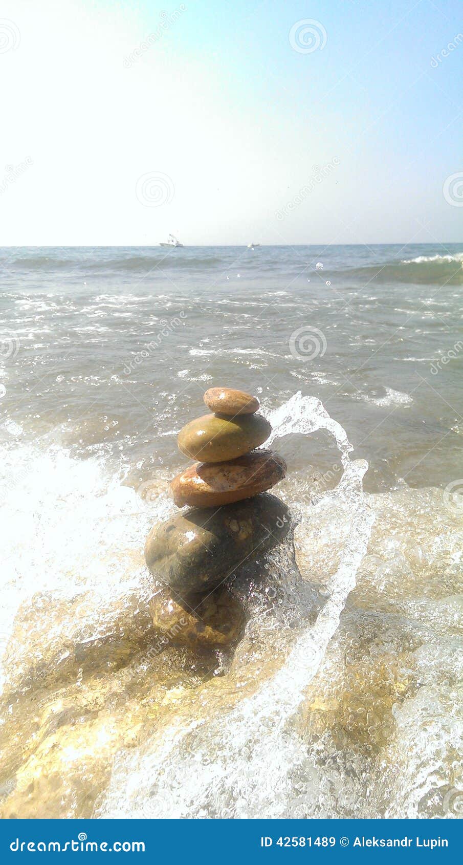 Stone stock image. Image of wave, stone, summer, beach - 42581489