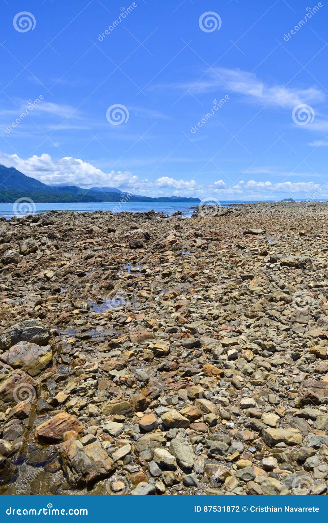 Stone way stock photo. Image of water, stones, land, horizon - 87531872