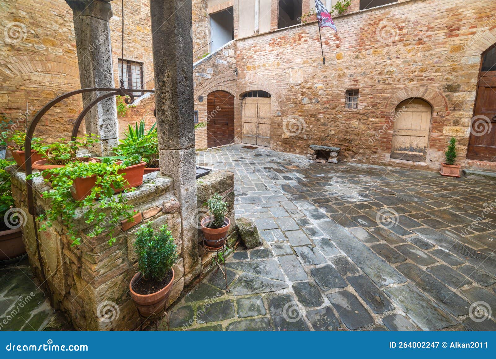 Stone Well in a Courtyard in Tuscany Stock Image - Image of italian ...