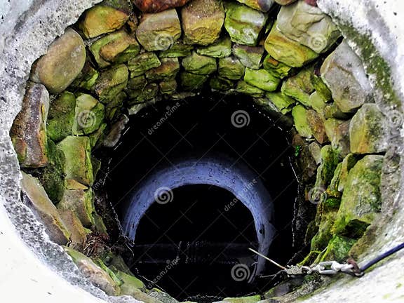 Stone Well with Drinking Water Stock Image - Image of stone, round ...