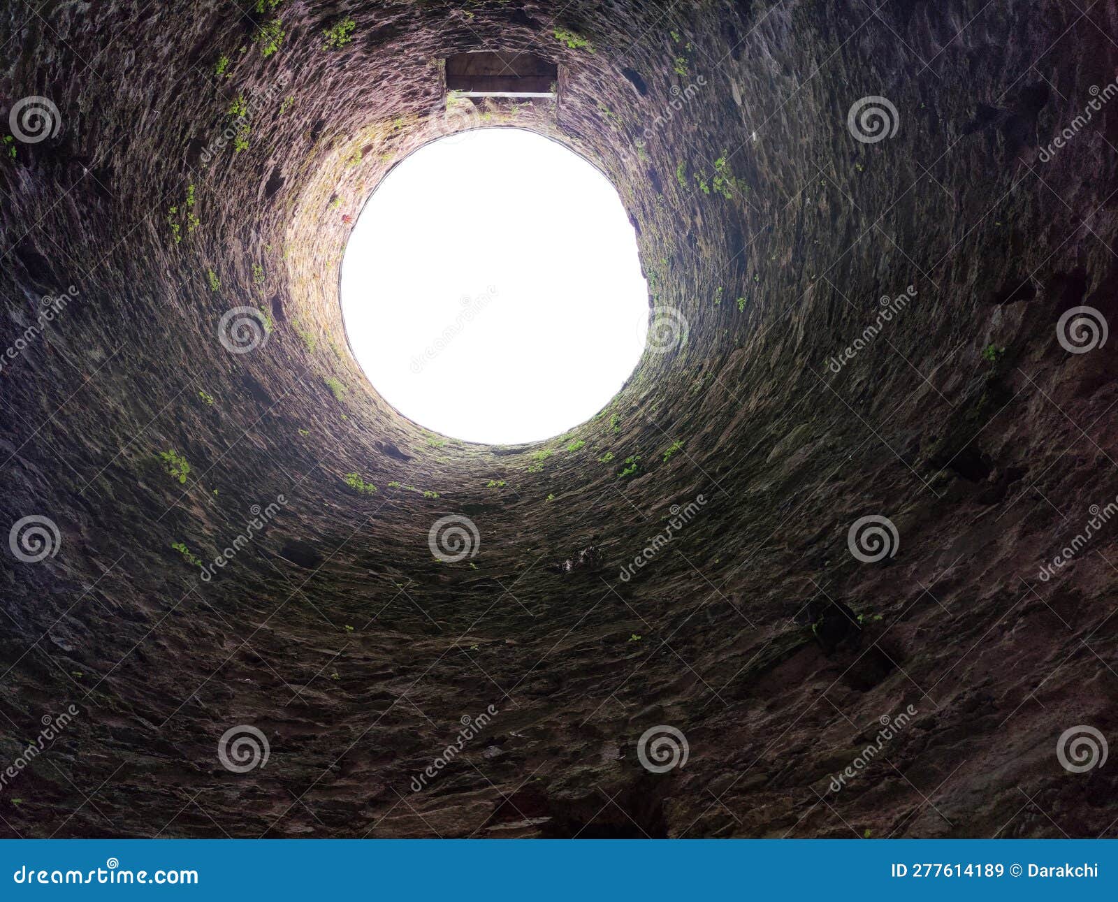 Stone Well Hole, Old Construction from Inside, Fall Down in the Well ...