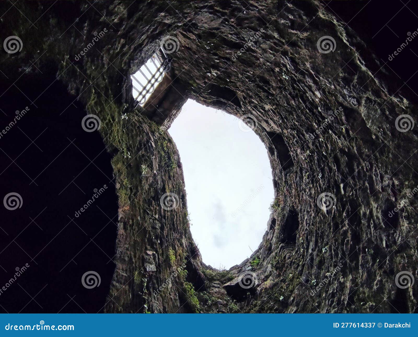 Stone Well Hole, Old Construction from Inside, Fall Down in the Well ...