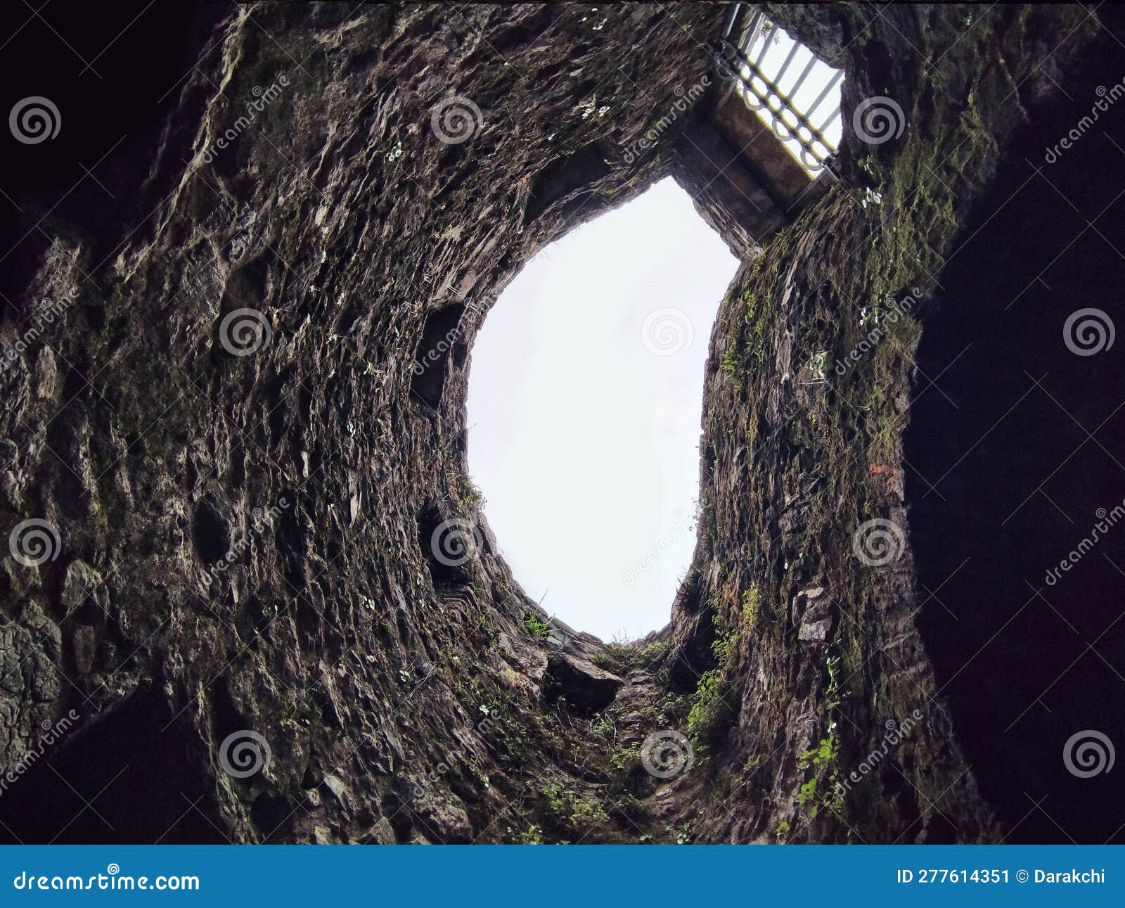 Stone Well Hole, Old Construction from Inside, Fall Down in the Well ...