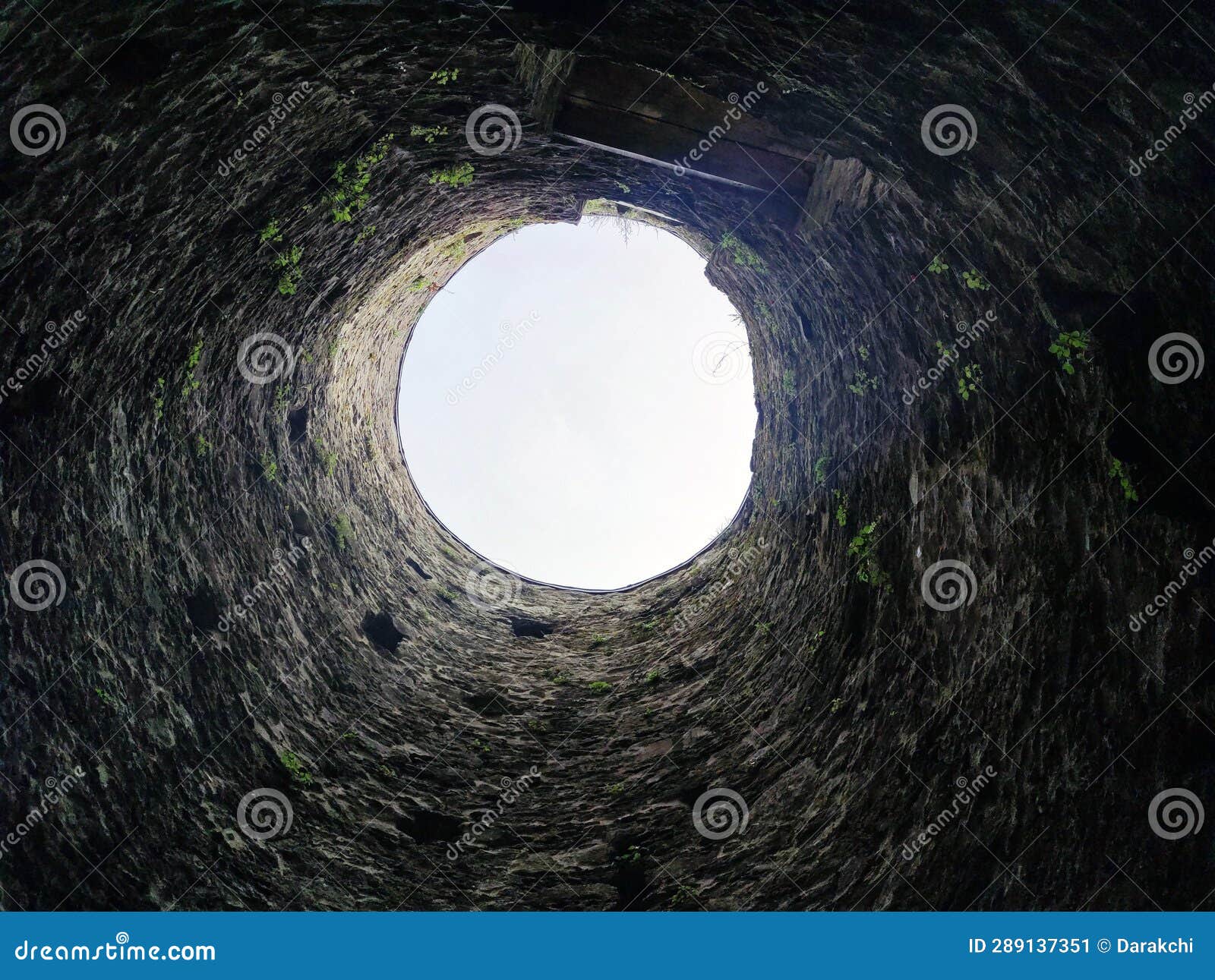 Stone Well Hole, Old Construction from Inside, Fall Down in the Well ...