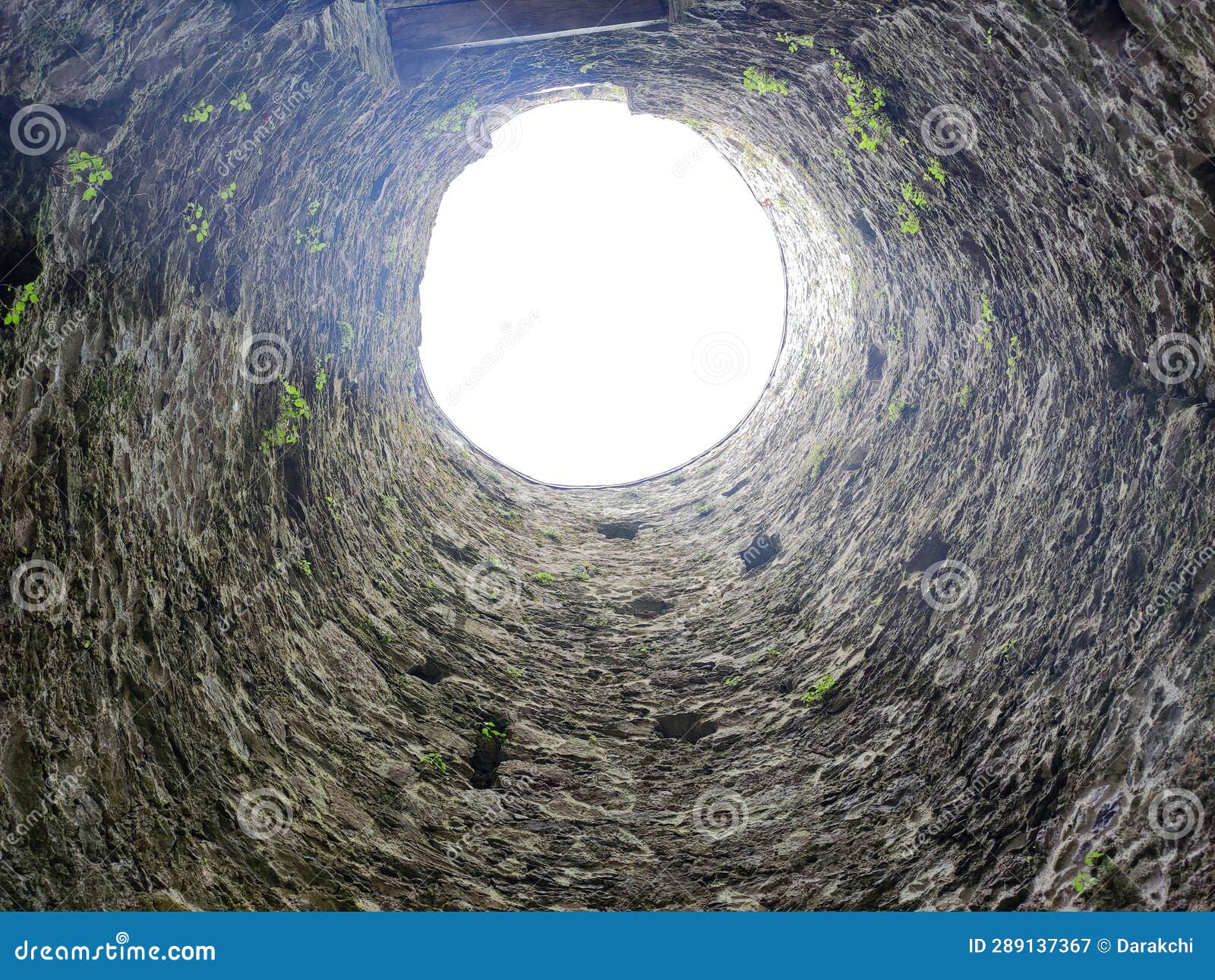 Stone Well Hole, Old Construction from Inside, Fall Down in the Well ...