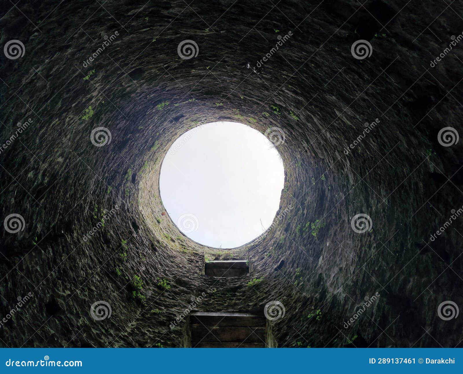 Stone Well Hole, Old Construction from Inside, Fall Down in the Well ...