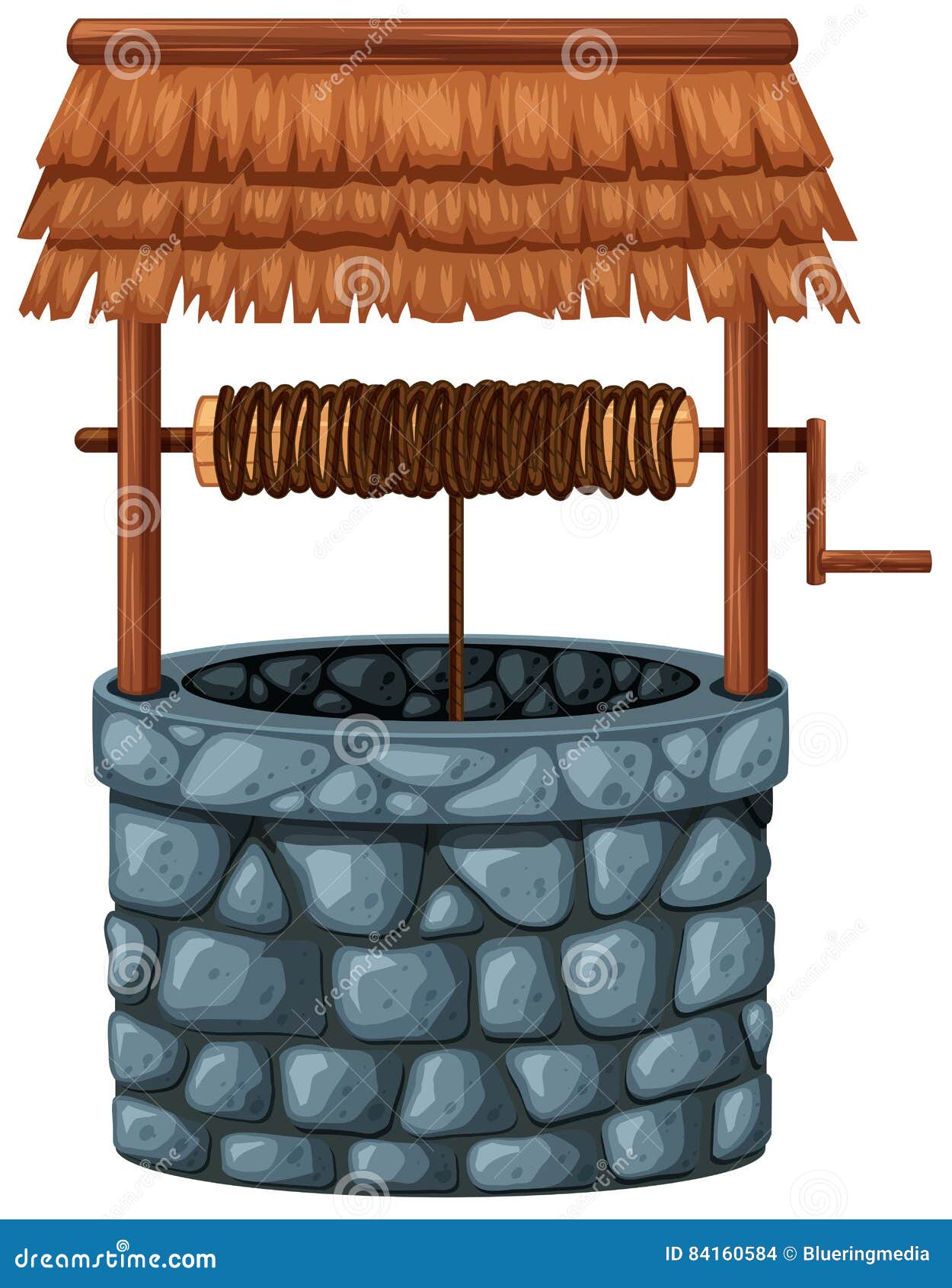 Stone Well on White Background Stock Vector - Illustration of rock ...