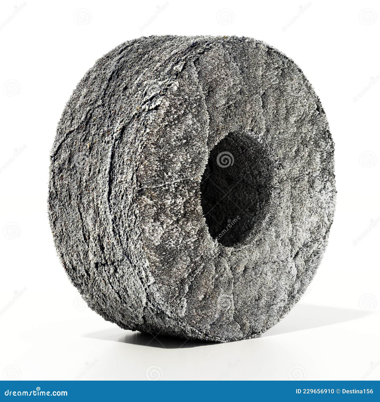 Stone Wheel Isolated on White Background. 3D Illustration Stock ...