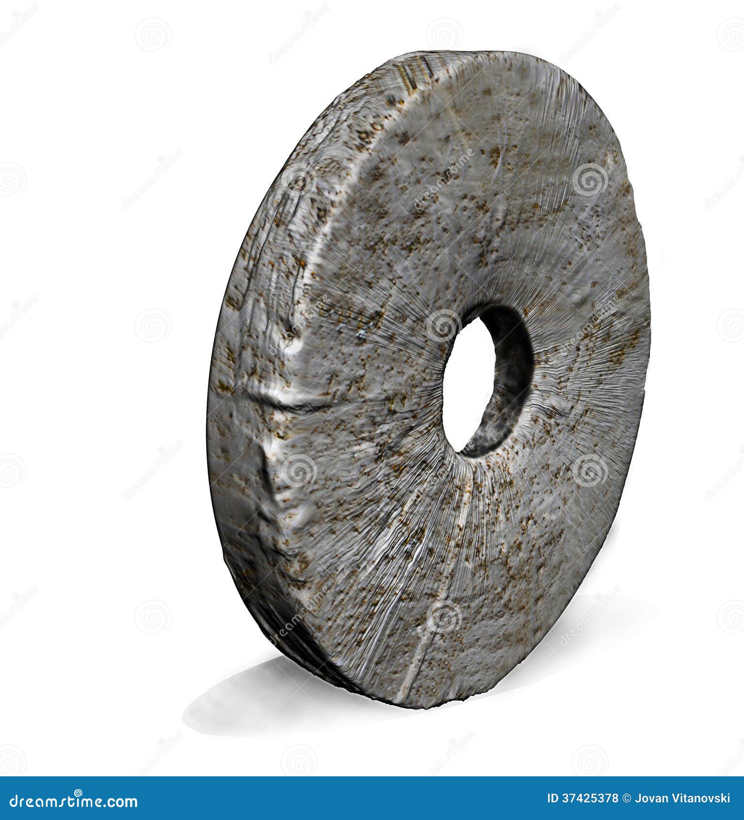 Stone Wheel In Cartoon Style, Ancient Age, Prehistoric Technology In ...