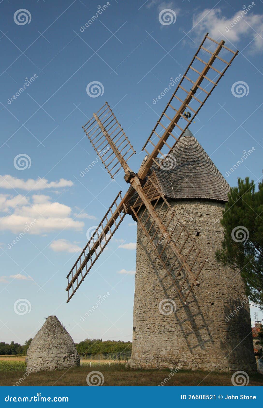 Stone windmill stock image. Image of stone, wooden, traditional - 26608521