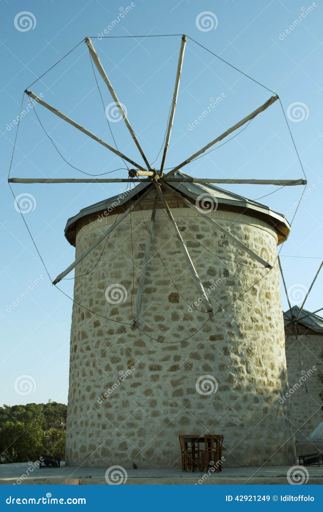 Stone Windmill stock image. Image of energy, alacati - 42921249