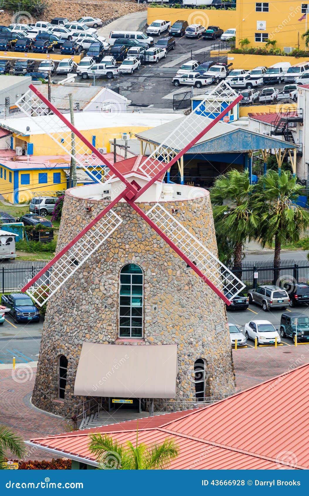 Stone Windmill on St Thomas Stock Photo - Image of vintage, building ...
