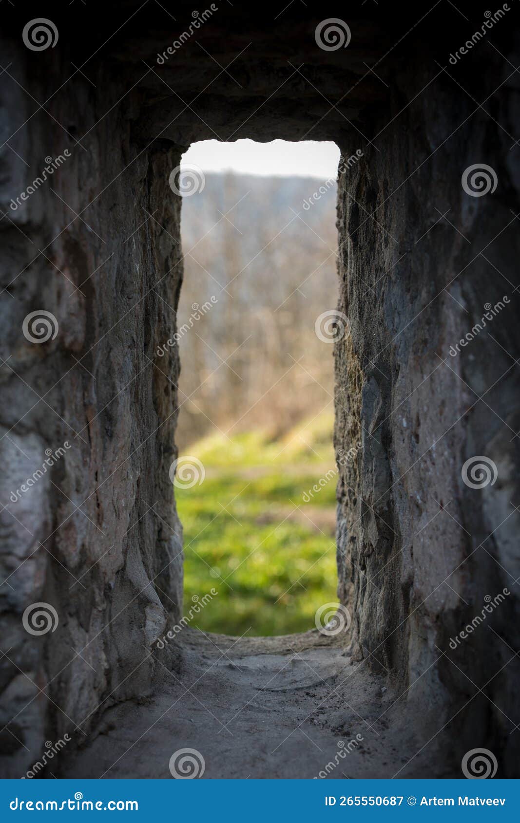 The Stone Window of a Medieval Castle Ruins in Germany. Stock Image ...