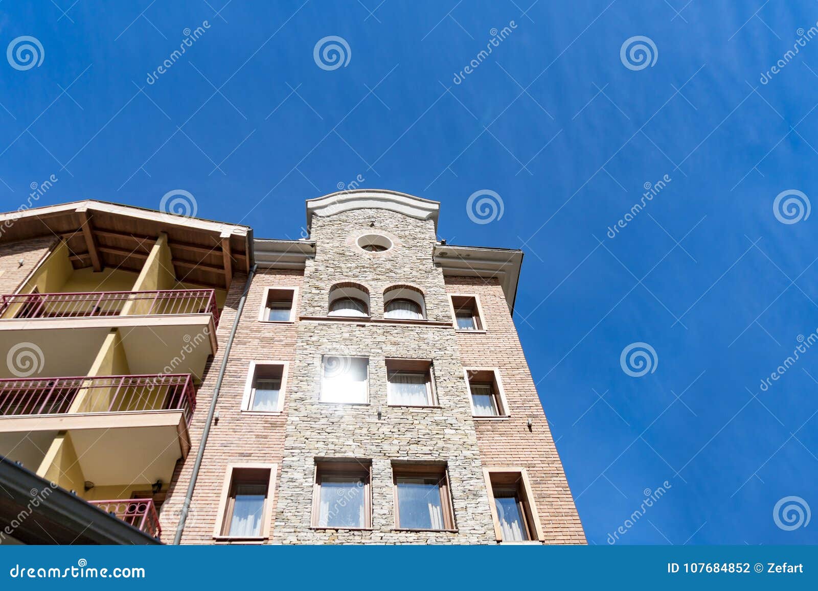 Stone and Wood Building Architecture Stock Photo - Image of front, gate ...