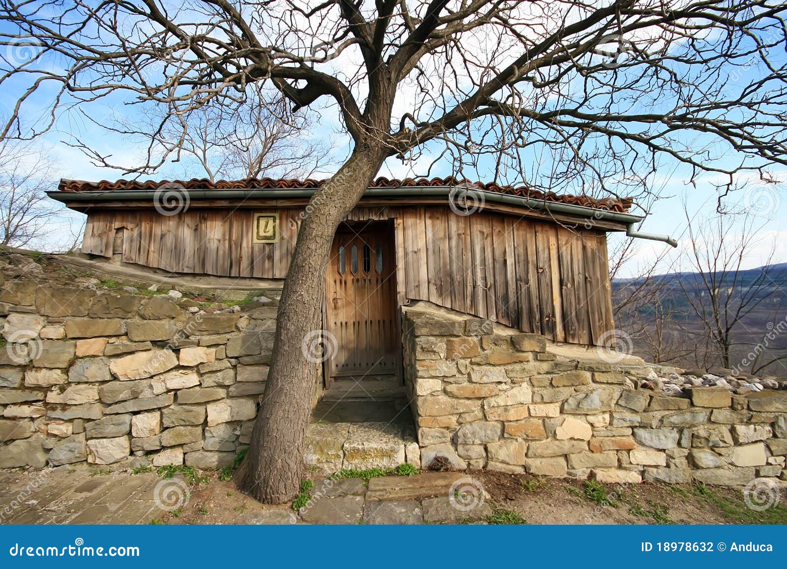 Stone and wood house stock photo. Image of door, wall - 18978632