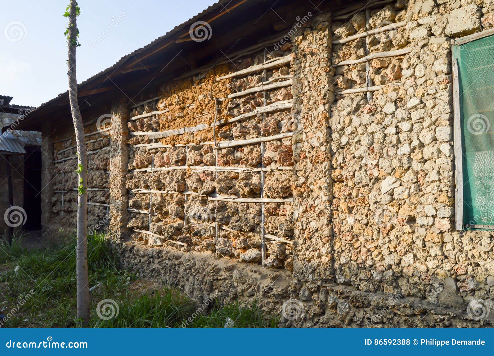 Stone, Wood and Mud FaÃ§ade Stock Photo - Image of kenya, architecture ...