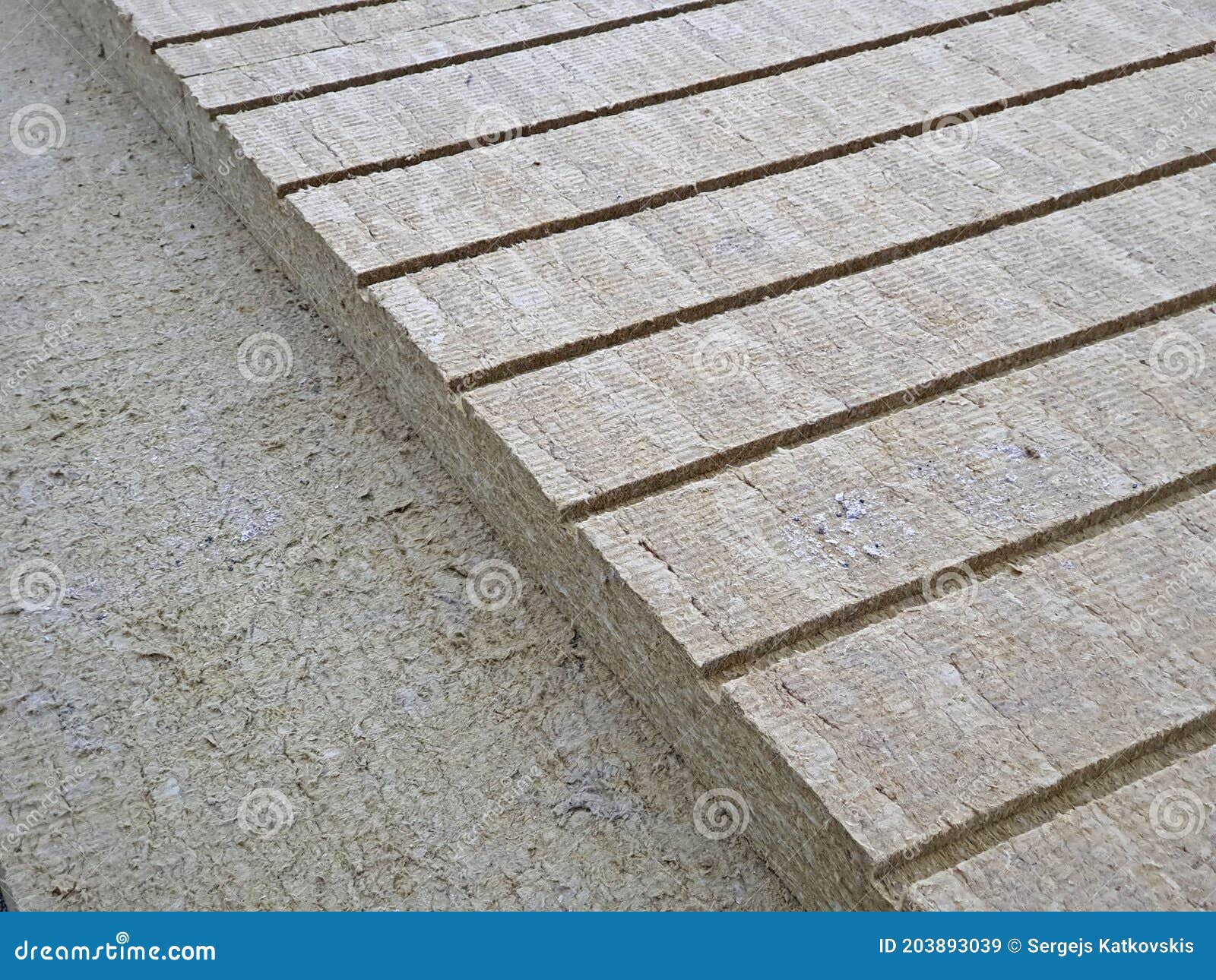 Stone wool on the roof stock image. Image of construction - 203893039