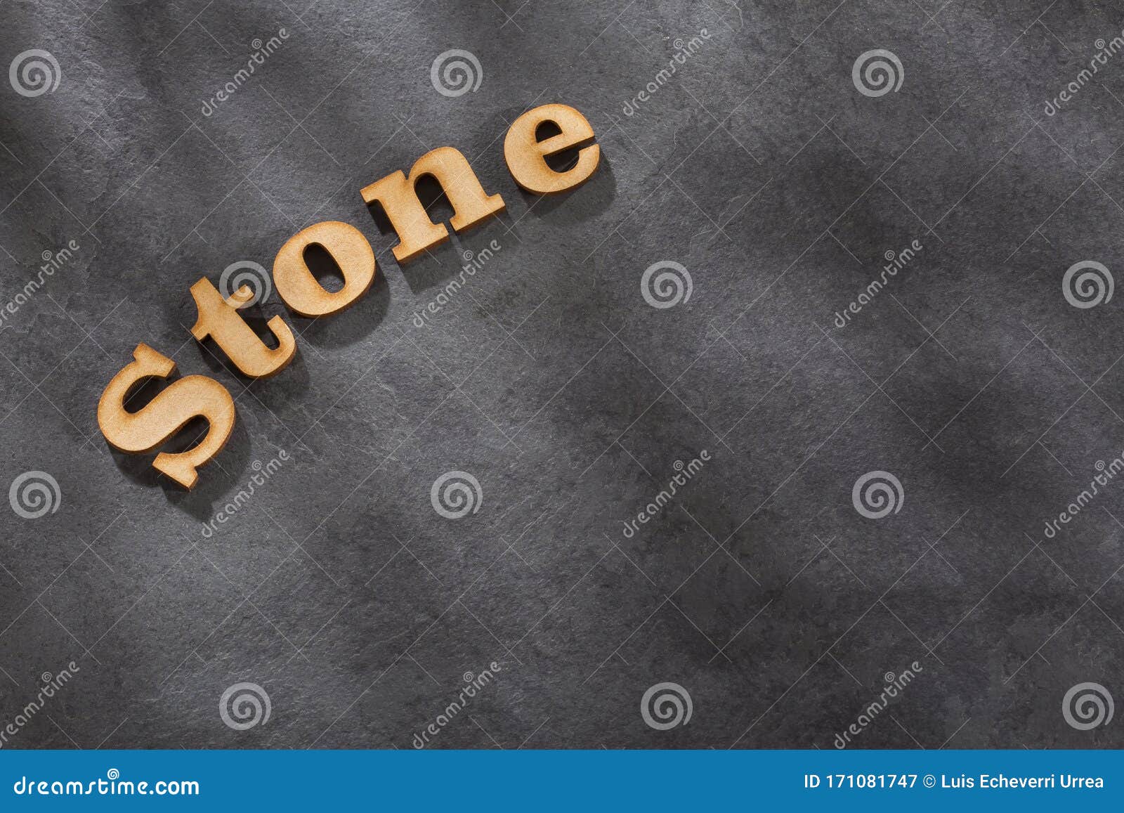Stone Word in Wooden Letters - Text Space Stock Image - Image of nature ...