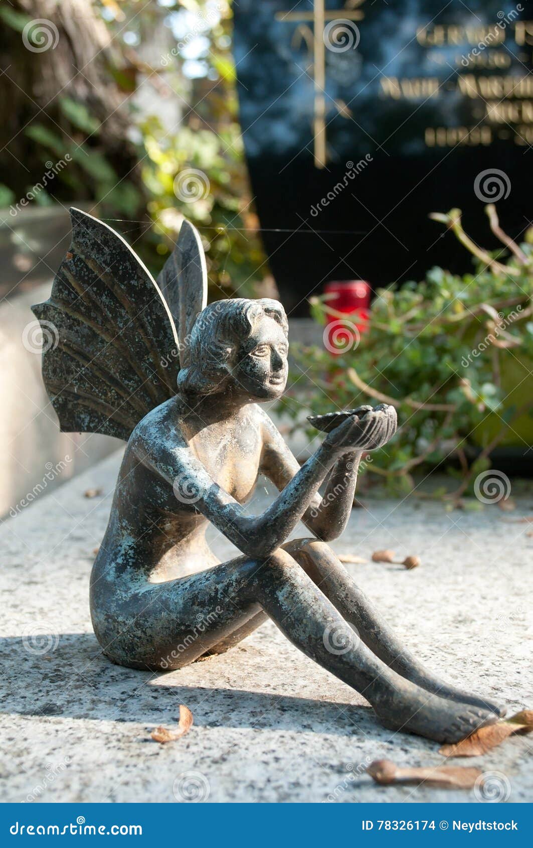 Stoned angel in cemetery stock photo. Image of face, religious - 78326174