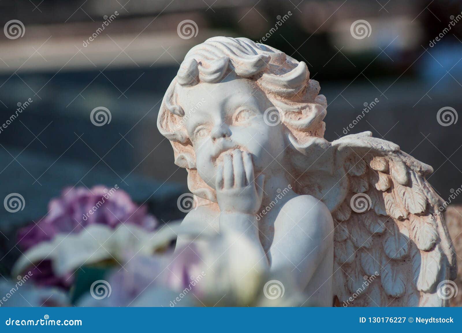 Stoned Angel on Tomb in a Cemetery Stock Image - Image of decoration ...