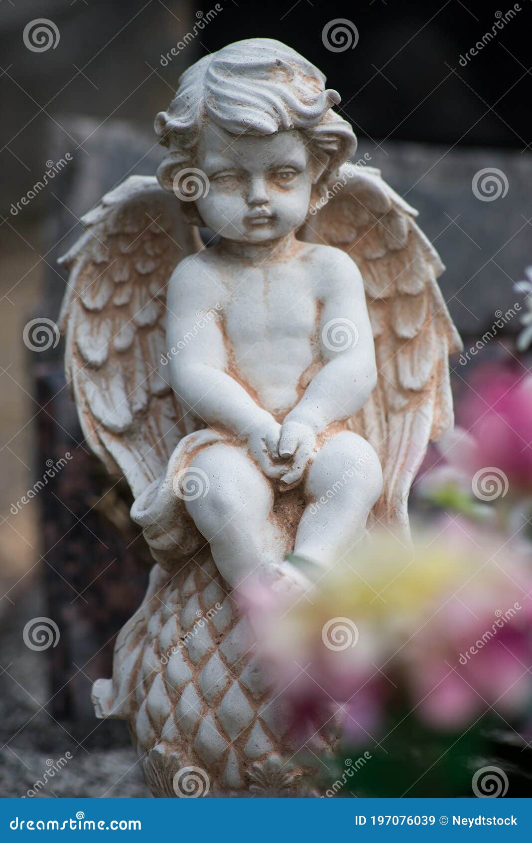 Stoned Angel On Tomb In Cemetery Stock Image | CartoonDealer.com #113521567