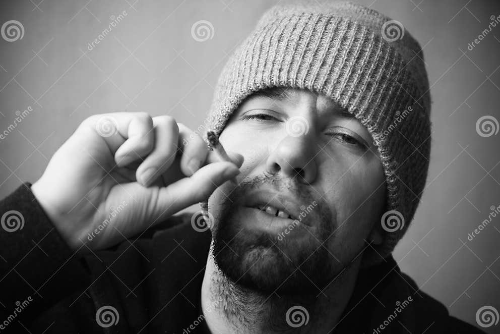 Stoned man stock image. Image of cigarette, joint, people - 4821207