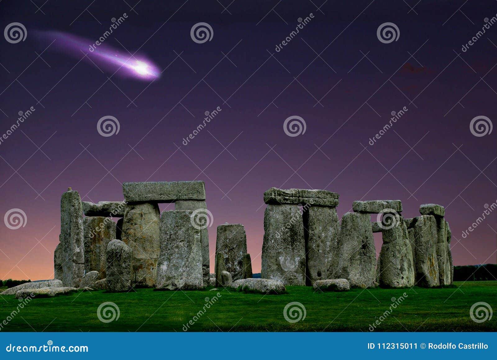 Stonehenge and Comet is a Megalithic Monument Neolithic Stock Image ...