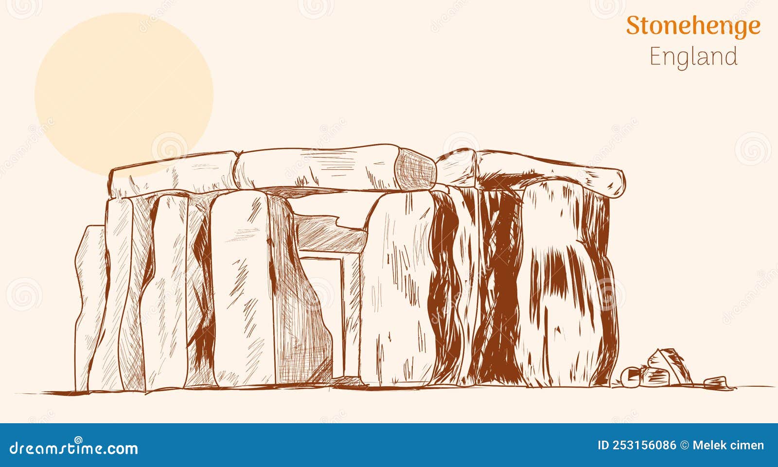 Stonehenge England Hand Drawing Vector Illustration Stock Vector ...