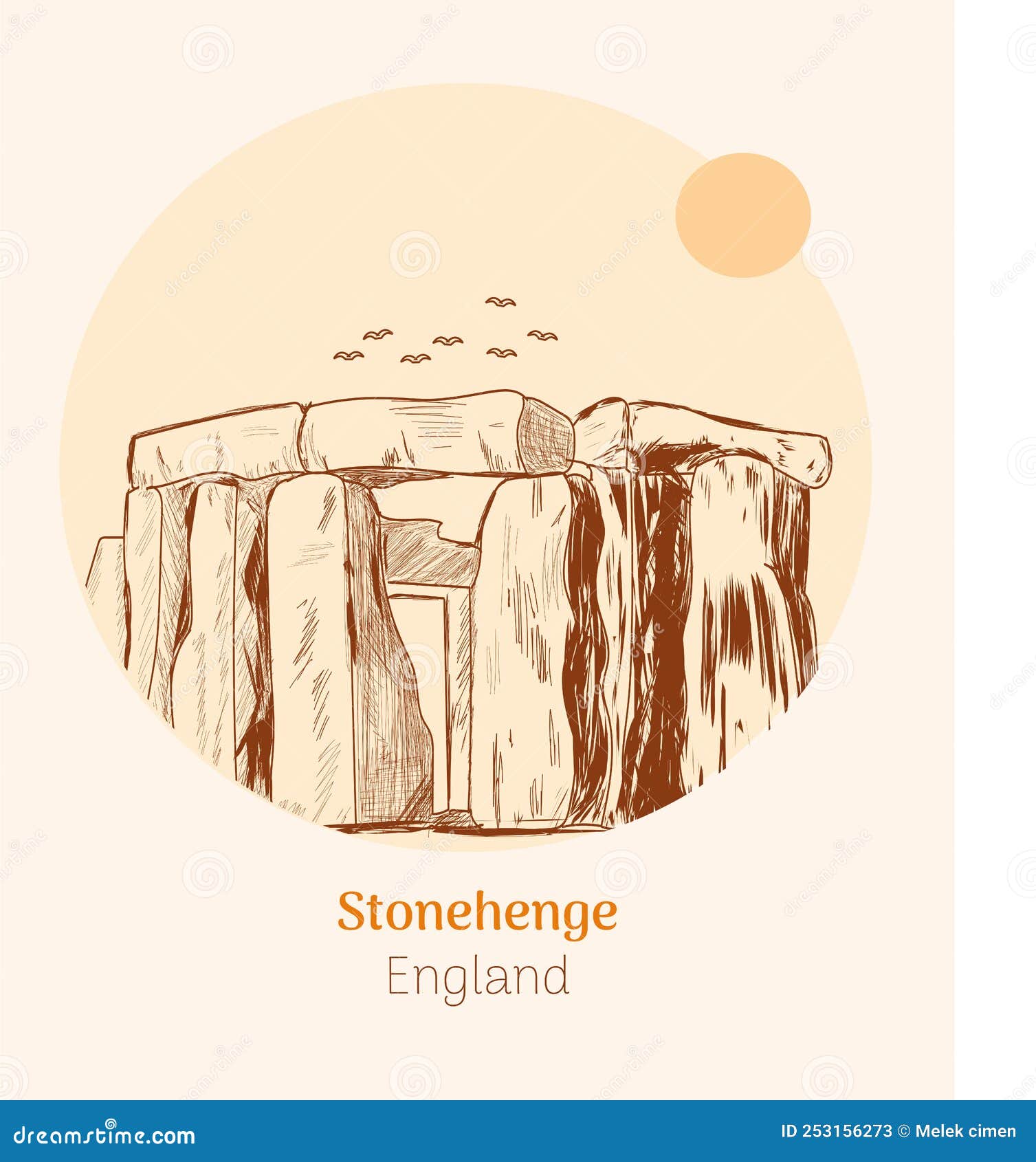 Stonehenge England Sketch Vector Illustration | CartoonDealer.com ...