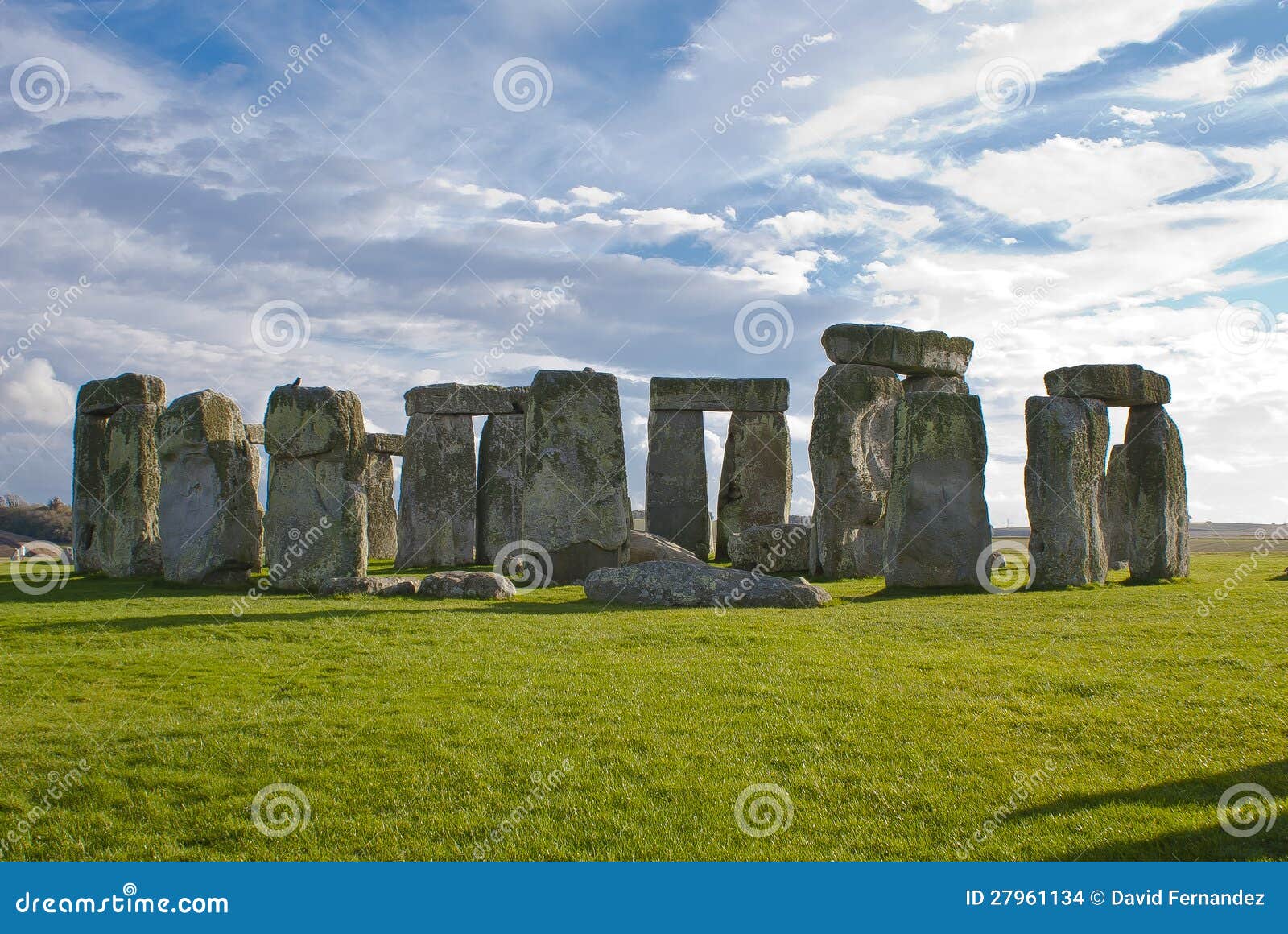 Stonehenge Under a Blue and Cloudy Sky Stock Photo - Image of druid ...