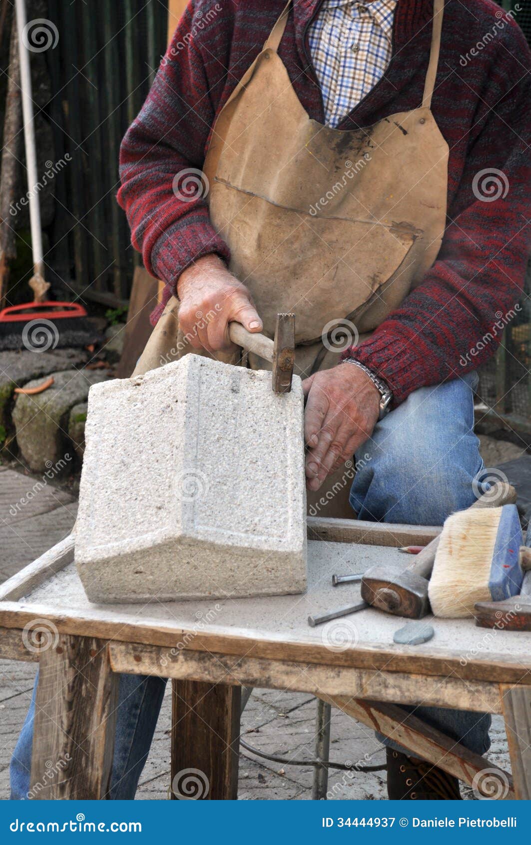 Stonemason stock image. Image of artisan, craftsmanship - 34444937