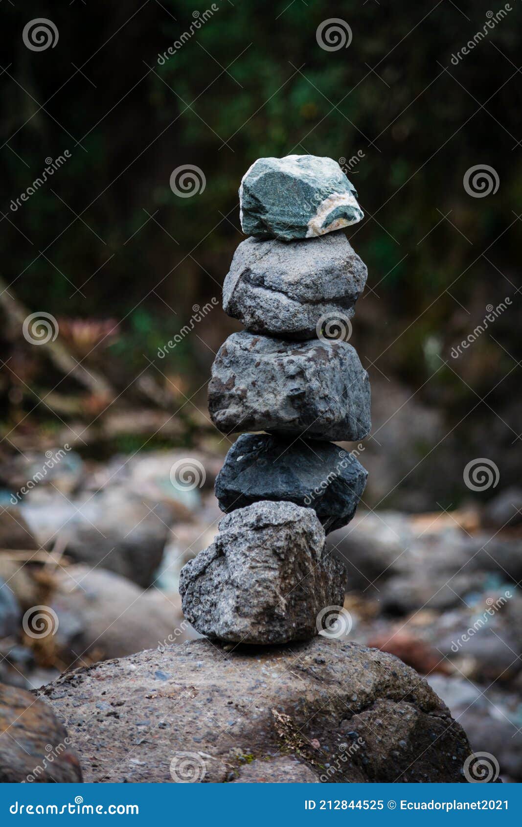Stones Balance on the River Stock Image - Image of autumn, balance ...