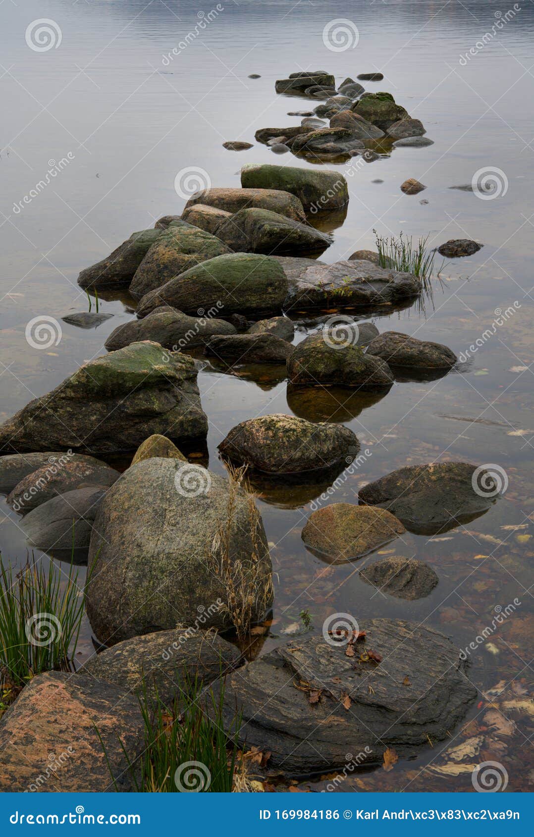 Stones at the lake shore stock photo. Image of quiet - 169984186