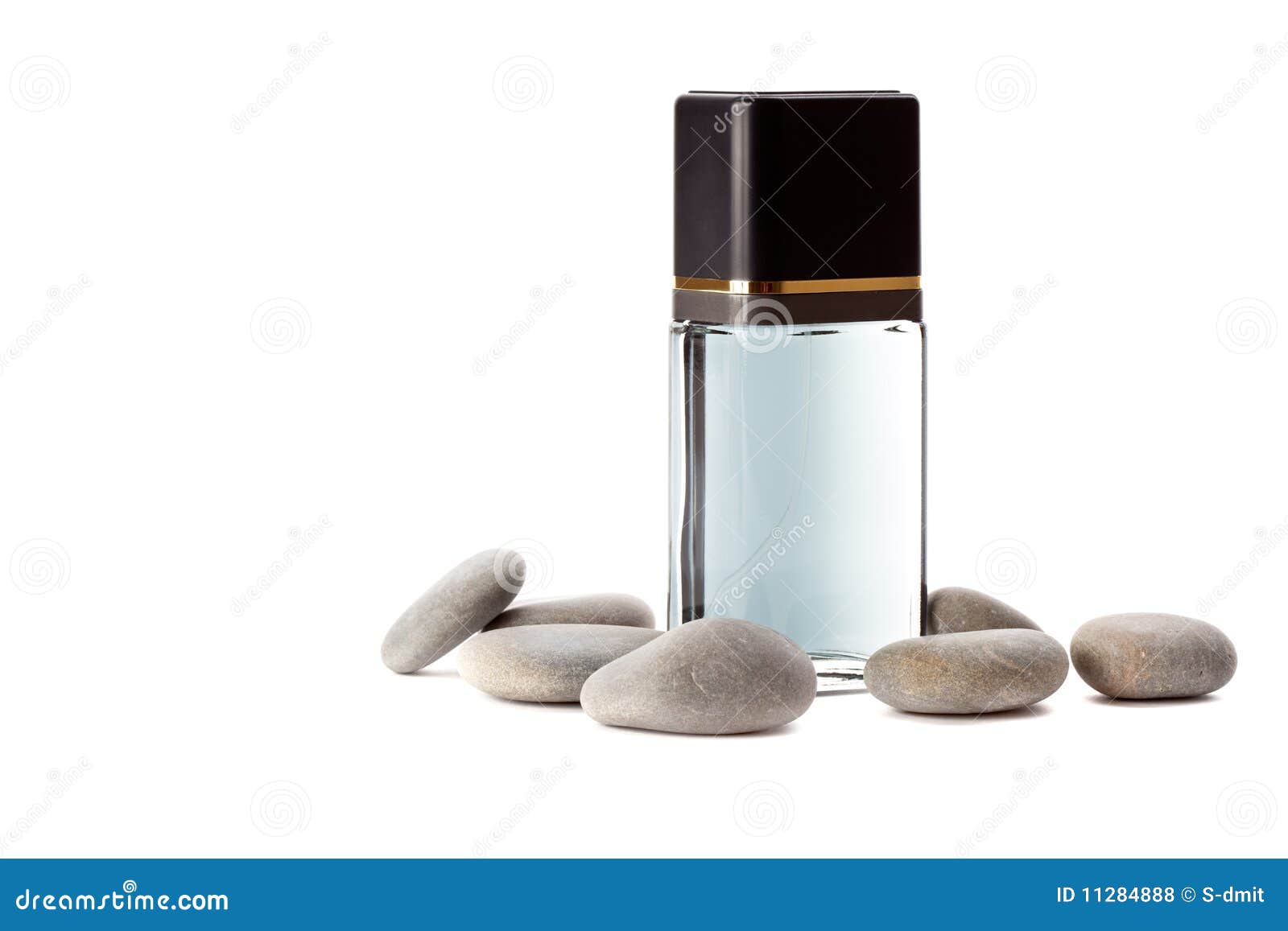 Stones and Bottle with Perfume Stock Photo - Image of freshness ...