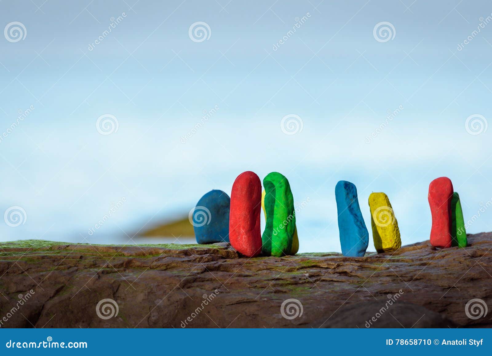 Stones on boulder stock photo. Image of equality, colourful - 78658710