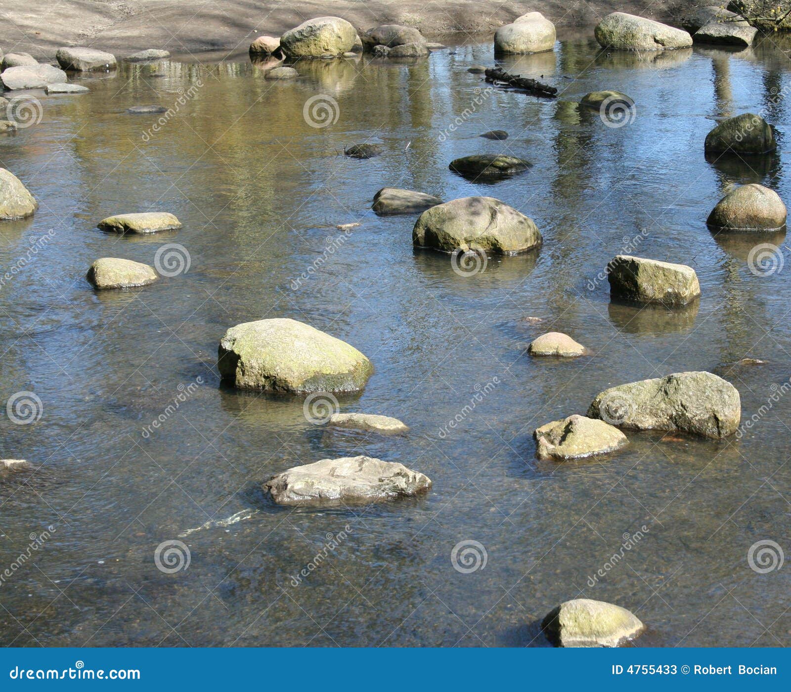 Stones in a brook stock image. Image of bright, light - 4755433