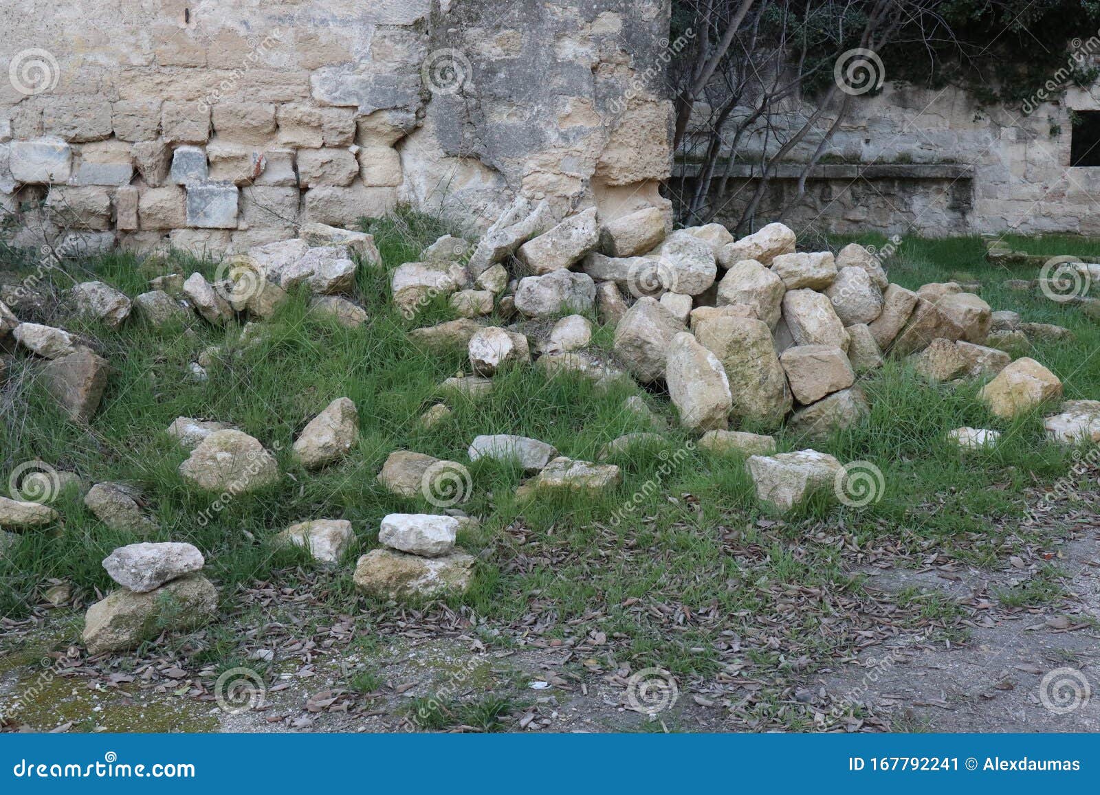 Stones from Destruction of a Wall Stock Image - Image of beautiful ...
