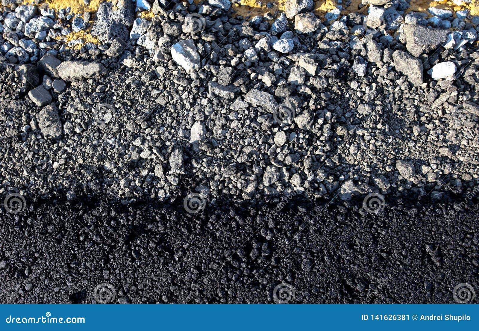 Stones on the Edge of the Asphalt Road Stock Image - Image of stone ...