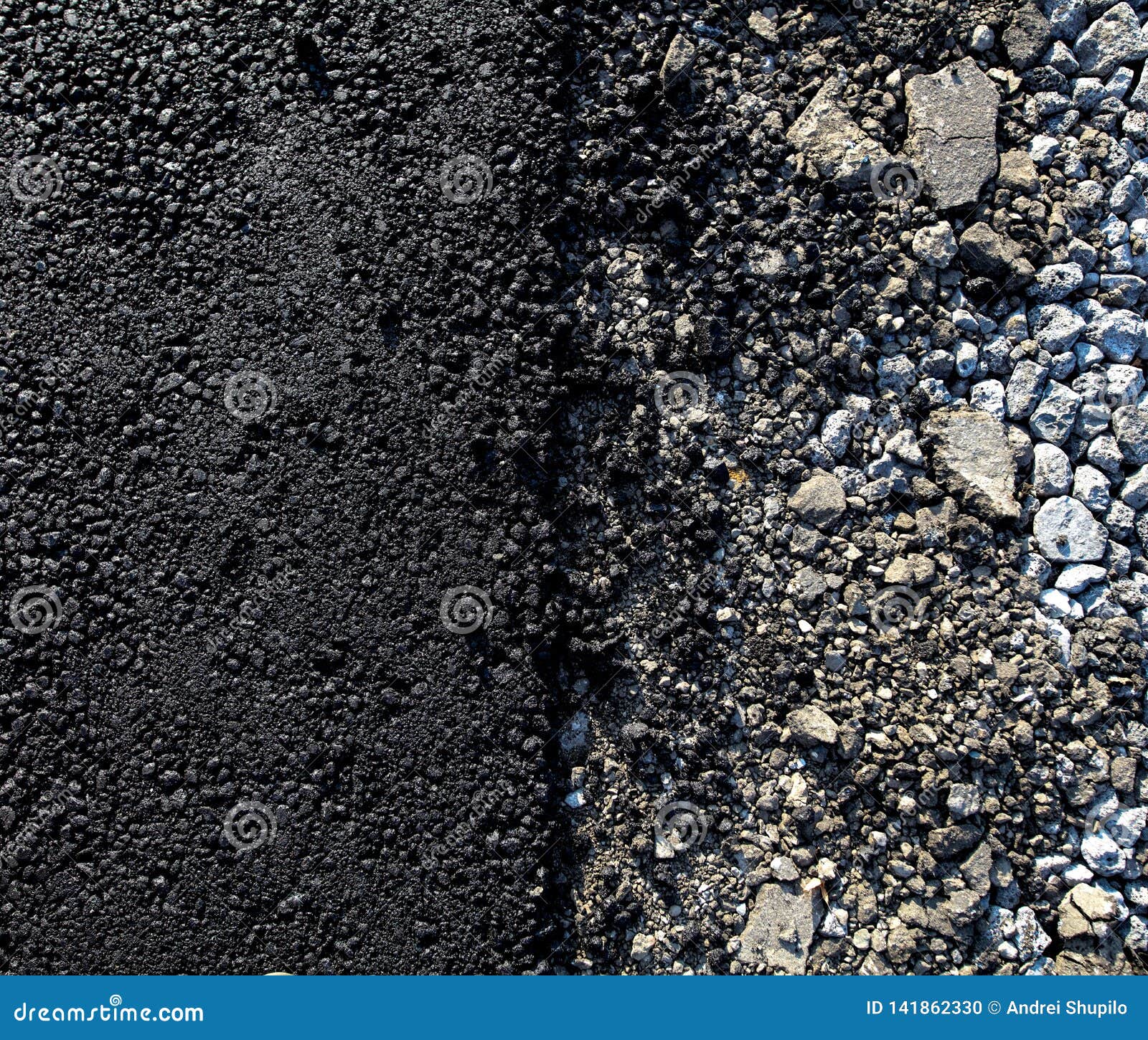 Stones on the Edge of the Asphalt Road Stock Photo - Image of floor ...