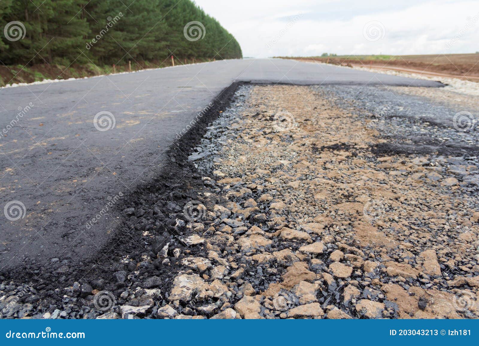 Stones on the Edge of the Asphalt Road the Border of the Asphalt Road ...