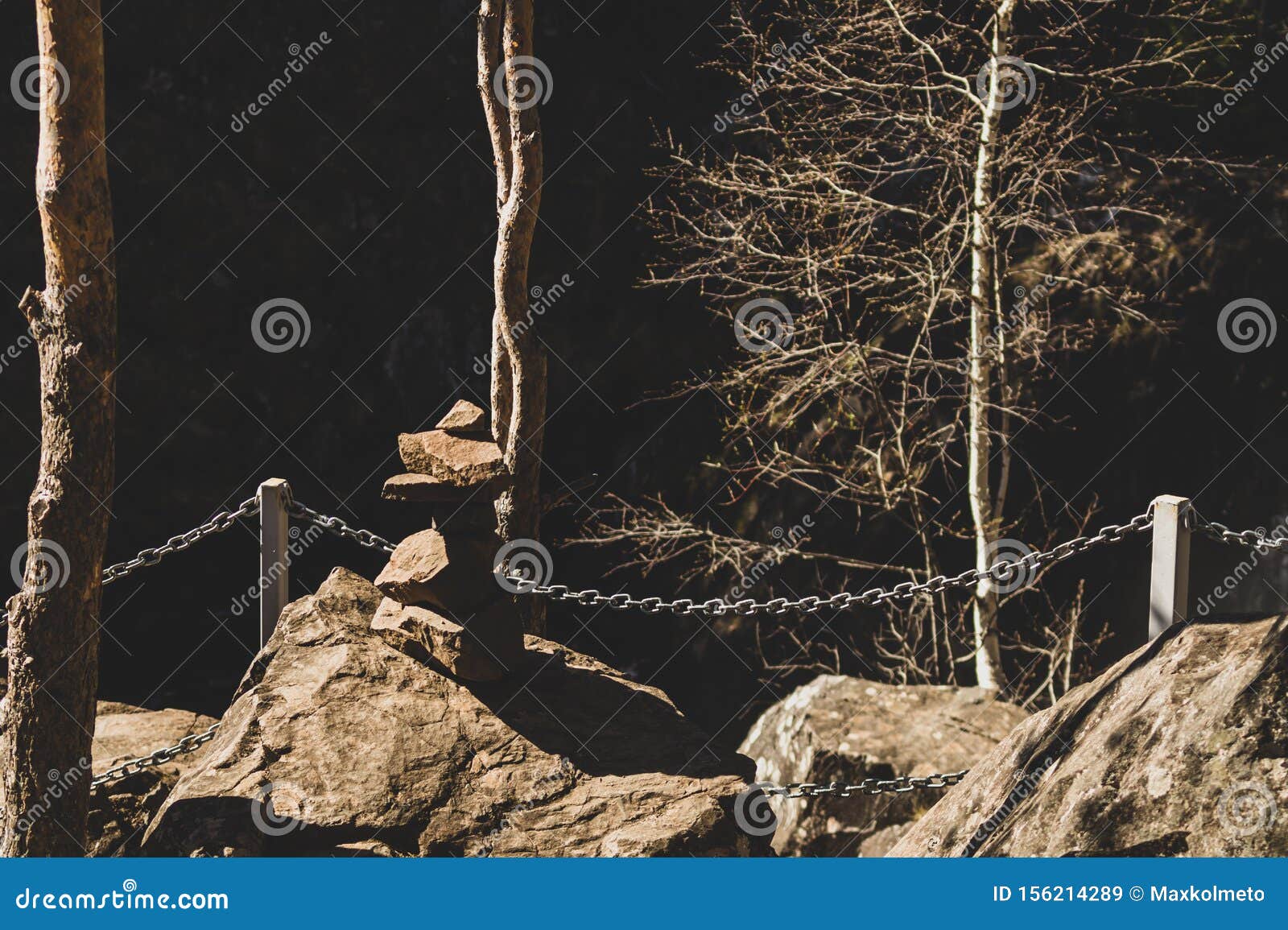 Stones in Equilibrium. Pile of Rocks in the Woods. Stack of Stones in ...
