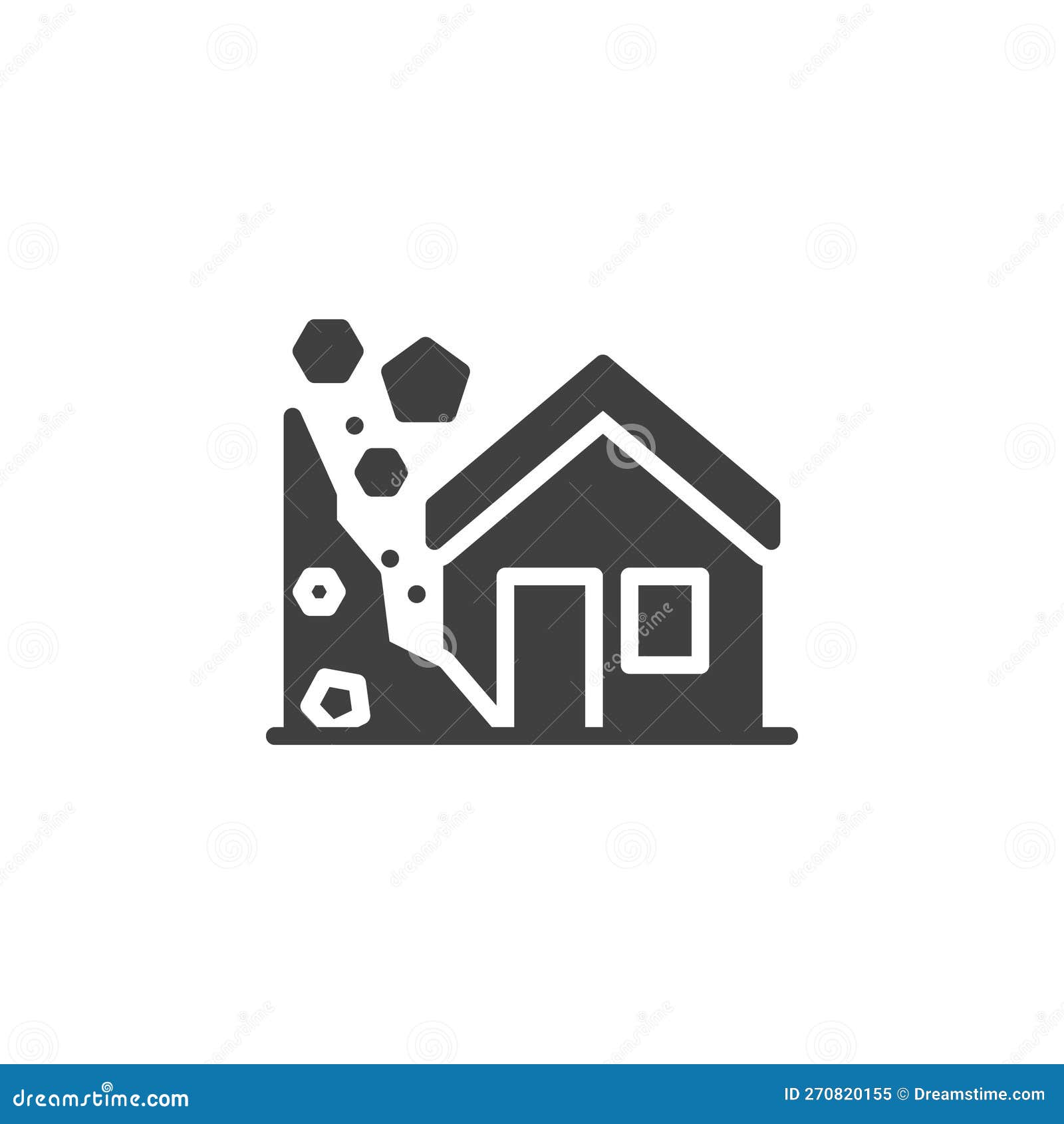 Stones Falling on the House Vector Icon Stock Vector - Illustration of ...