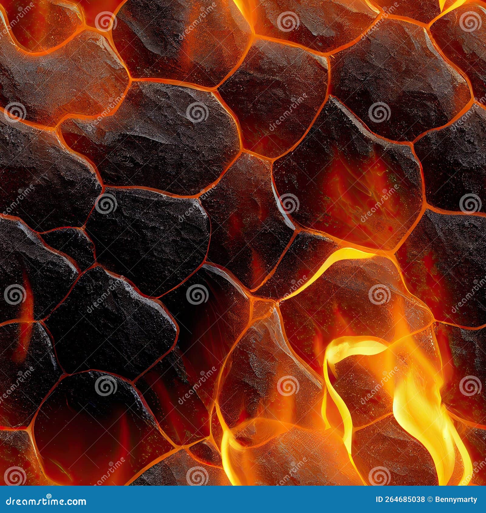 Stones of Fire and Lava Texture TILE Stock Illustration - Illustration ...