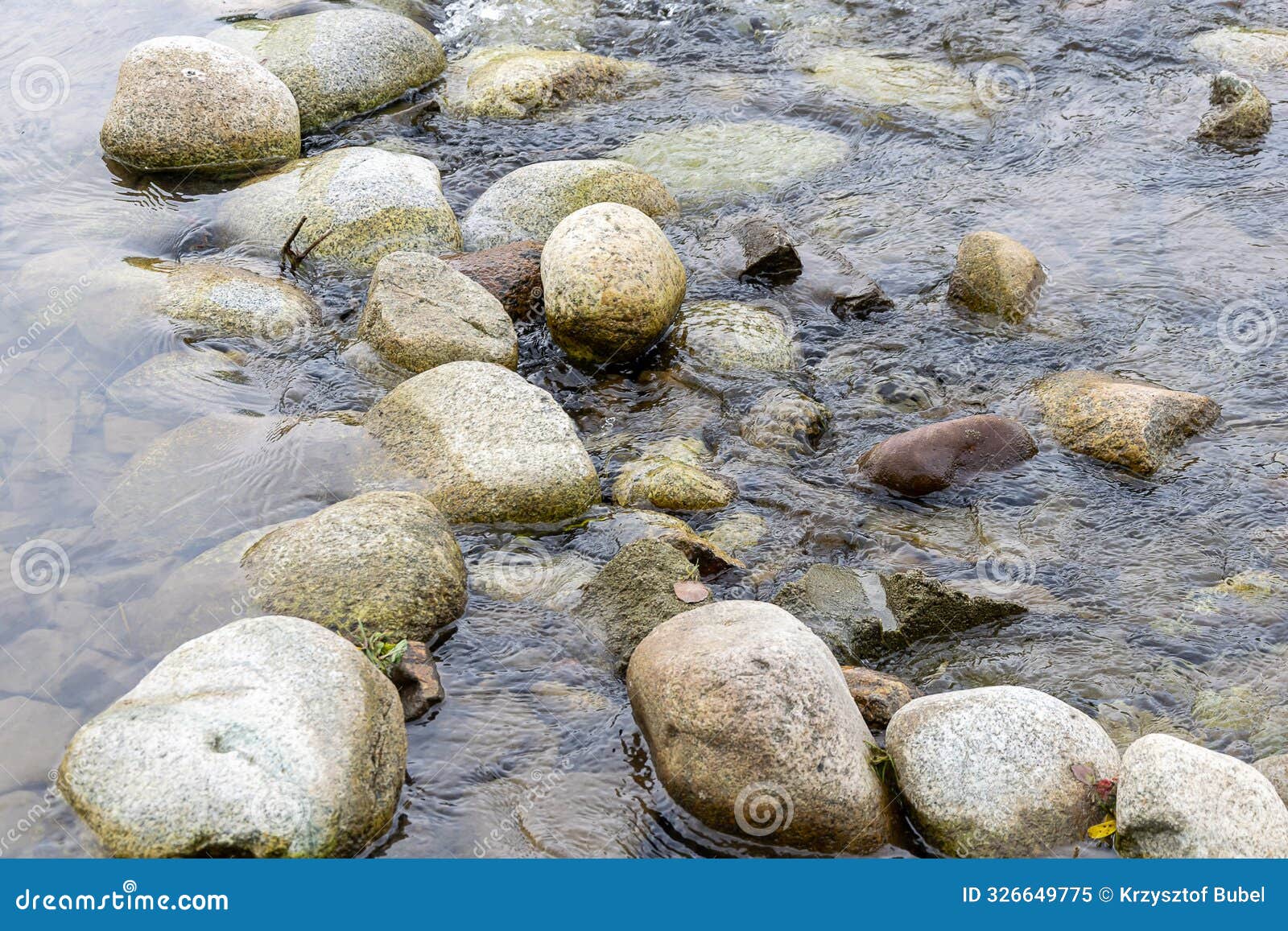 Stones in Flowing River Water Stock Image - Image of nature, travel ...